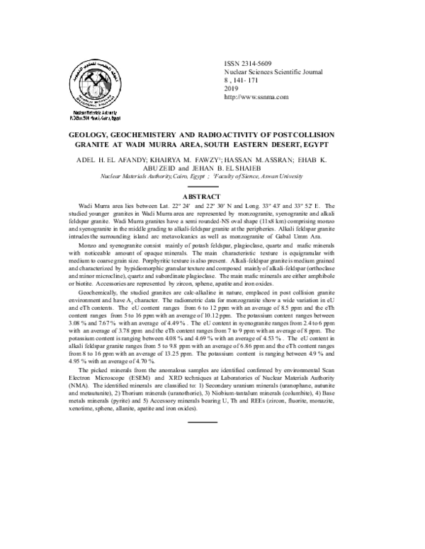 (PDF) Geology, Geochemistery and Radioactivity of Post Collision ...