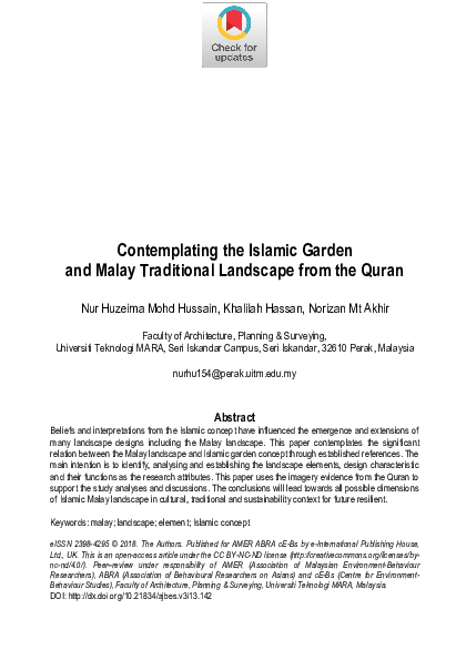 (PDF) Contemplating the Islamic Garden and Malay Traditional Landscape ...