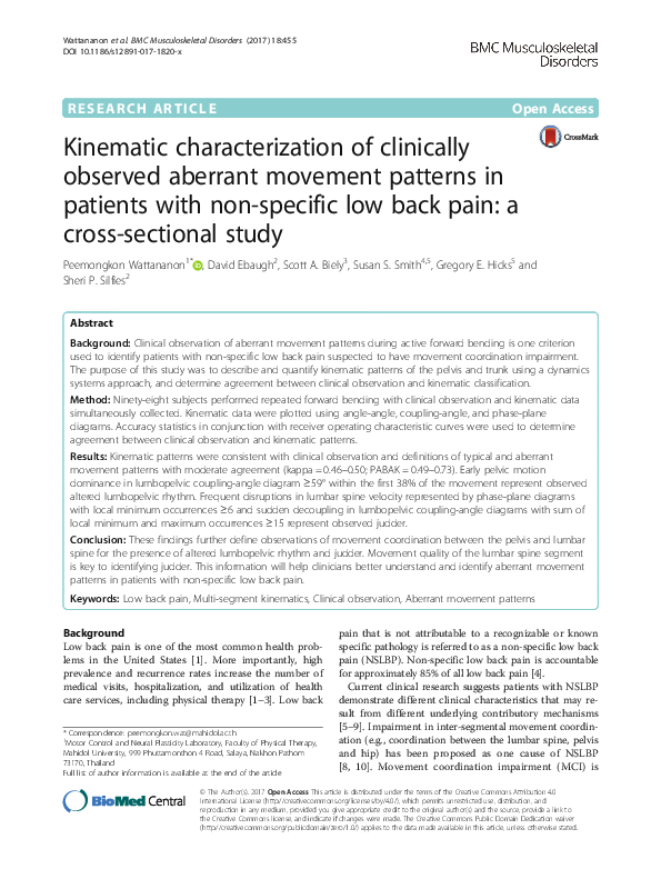 (PDF) Kinematic characterization of clinically observed aberrant ...