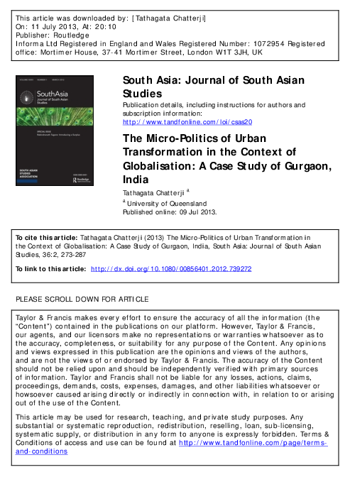 (PDF) The Micro-Politics of Urban Transformation in the Context of Globalisation: A Case Study ...