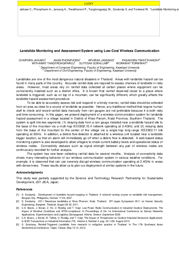 (PDF) Landslide Monitoring and Assessment System using Low-Cost ...