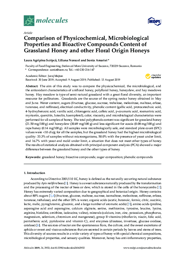 (PDF) Comparison of Physicochemical, Microbiological Properties and Bioactive Compounds Content ...