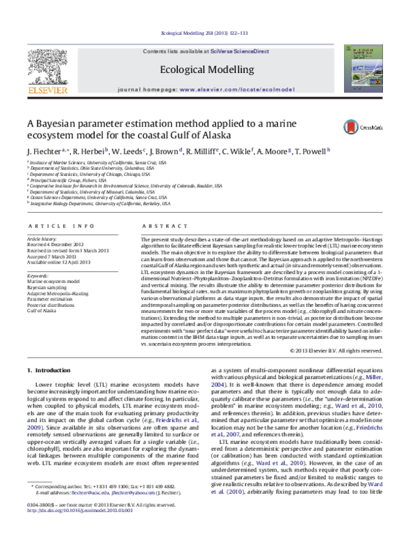 Pdf A Bayesian Parameter Estimation Method Applied To A Marine