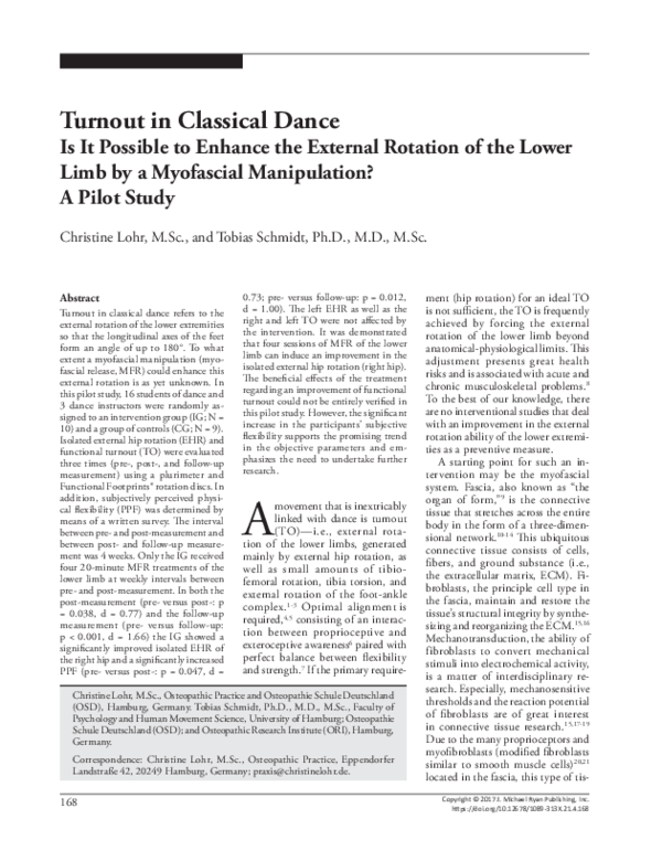 (PDF) Turnout in Classical Dance: Is It Possible to Enhance the External Rotation of the Lower ...