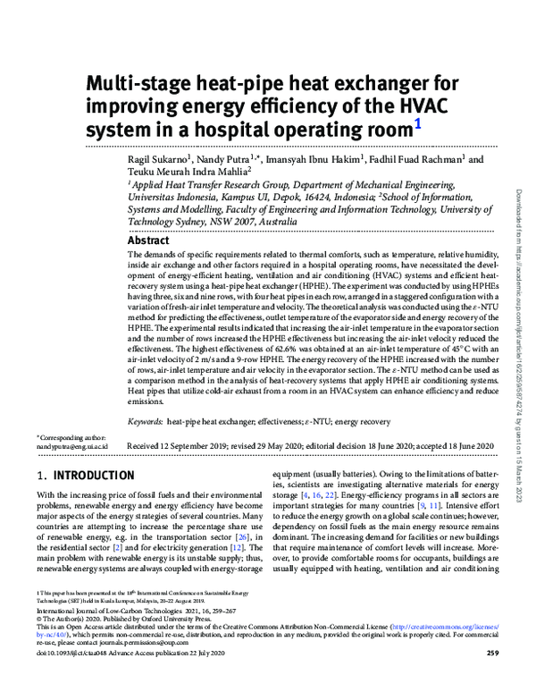 (PDF) Multi-stage heat-pipe heat exchanger for improving energy ...