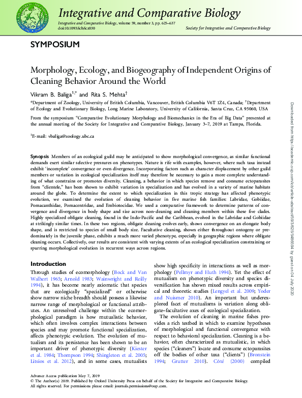 (PDF) Morphology, Ecology, and Biogeography of Independent Origins of ...