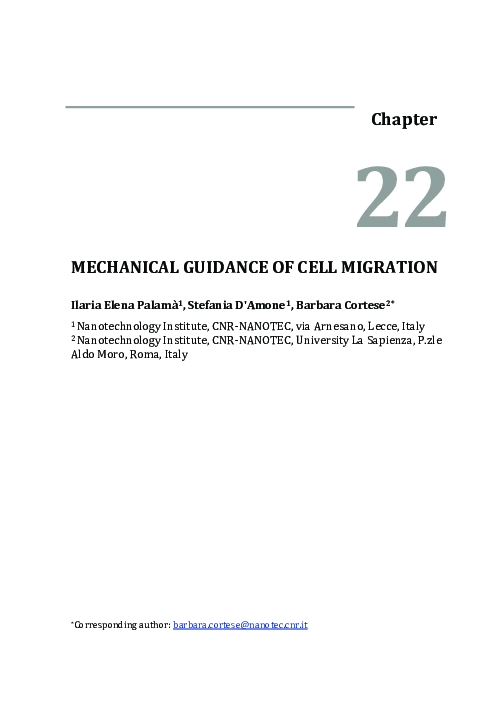 (PDF) Mechanical guidance of cell migration