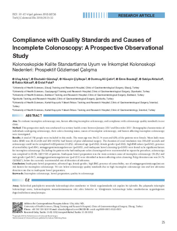 (PDF) Compliance with Quality Standards and Causes of Incomplete ...