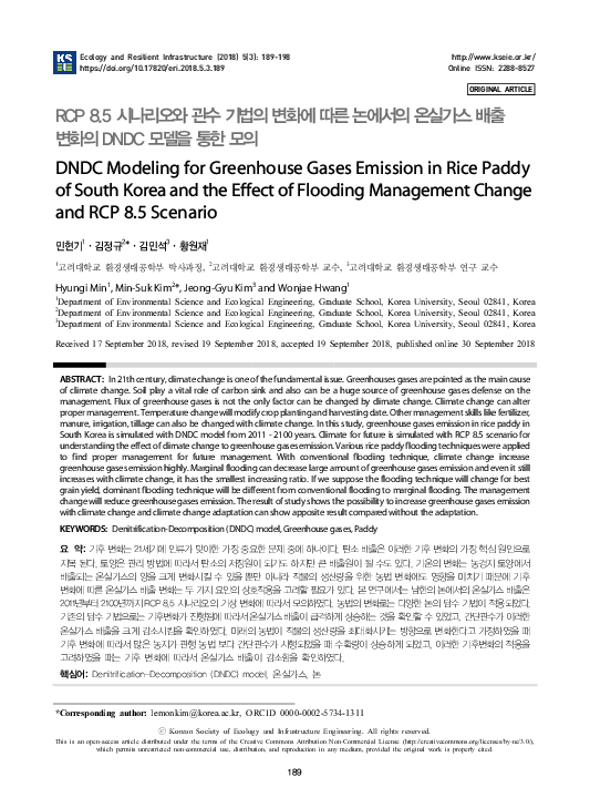 (PDF) DNDC Modeling for Greenhouse Gases Emission in Rice Paddy of ...