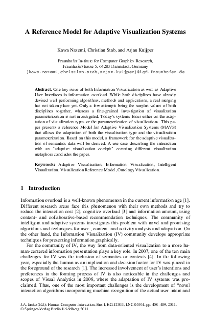 (PDF) A Reference Model for Adaptive Visualization Systems