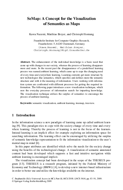 (PDF) SeMap: A Concept for the Visualization of Semantics as Maps