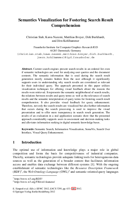 (PDF) Semantics Visualization for Fostering Search Result Comprehension