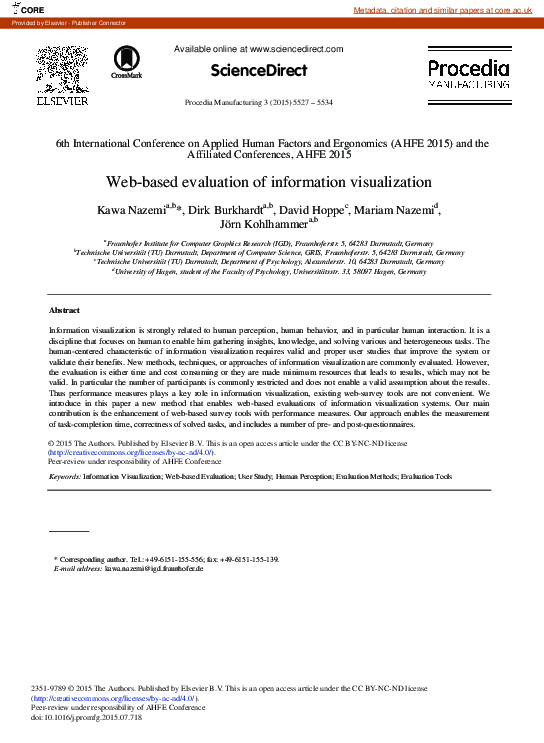 (PDF) Web-based Evaluation of Information Visualization