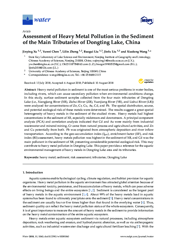 (PDF) Assessment of Heavy-Metal Pollution in Sediments and Tilapia Fish ...