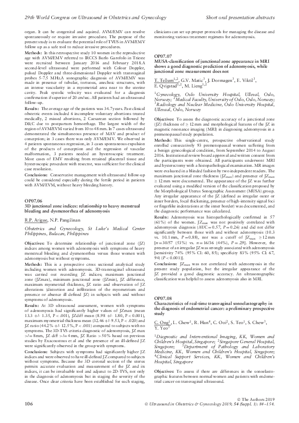 (PDF) OP07.07: MUSA‐classification of junctional zone appearance in MRI ...