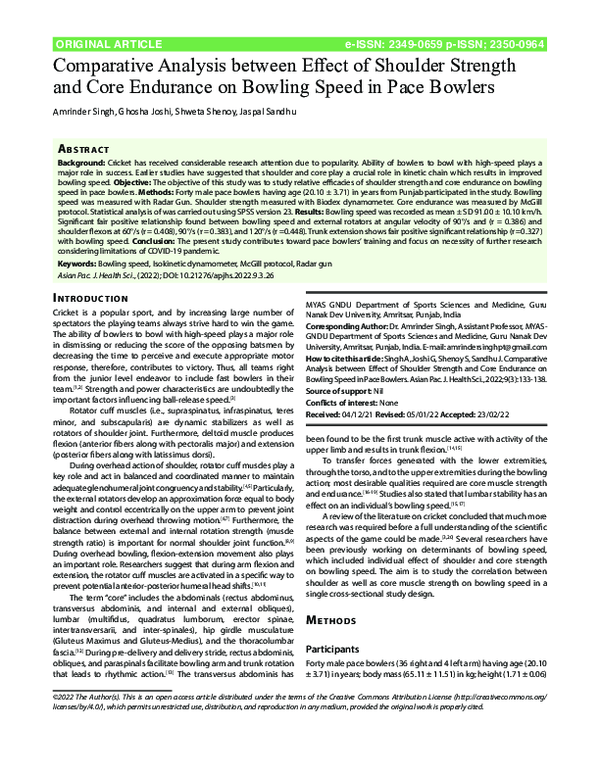 (PDF) Comparative Analysis between Effect of Shoulder Strength and Core Endurance on Bowling ...