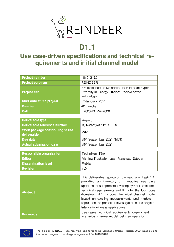 (PDF) Use case-driven specifications and technical re-quirements and ...