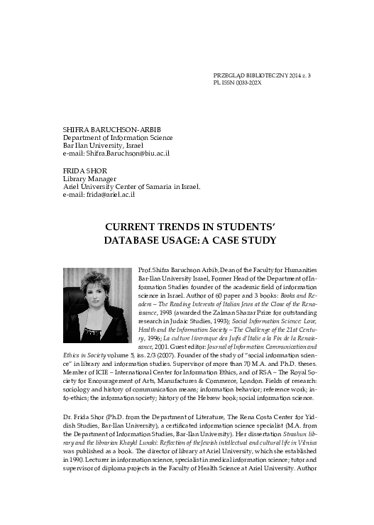 (PDF) Current Trends in Students’ Database Usage: A Case Study