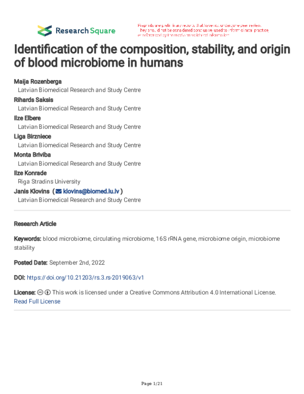 (PDF) Identification of the composition, stability, and origin of blood ...
