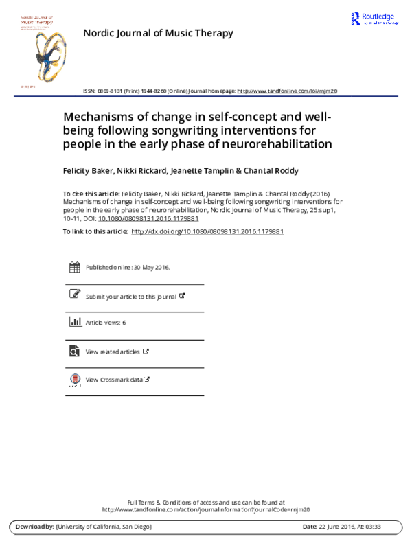 (PDF) Mechanisms of Change in Self-concept and Wellbeing following a ...