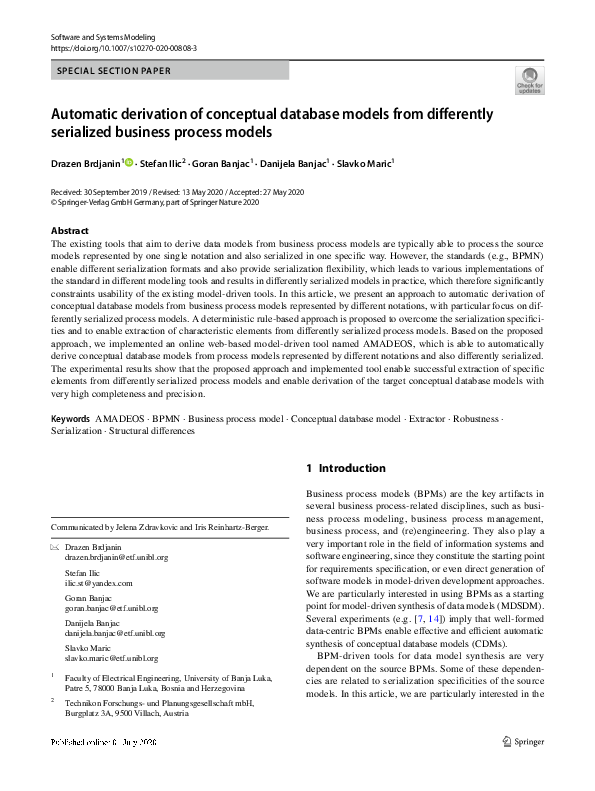 (PDF) Automatic derivation of conceptual database models from differently serialized business ...
