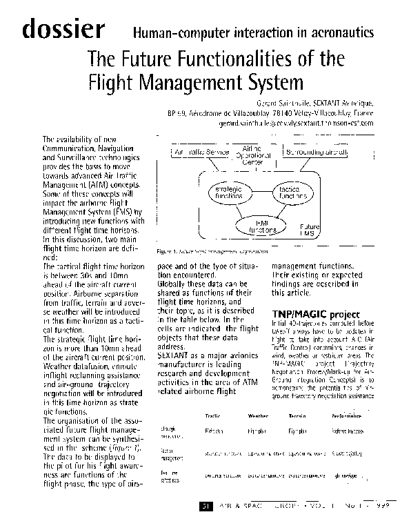 (PDF) The future functionalities of the flight management system