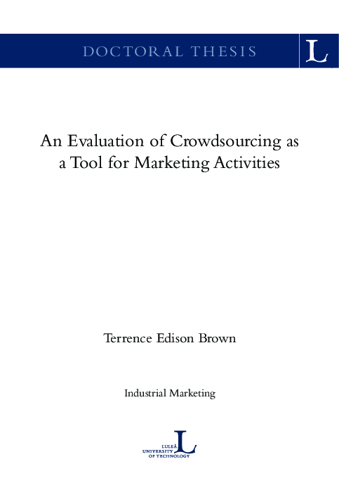 (PDF) An Evaluation of Crowdsourcing as a Tool for Marketing Activities