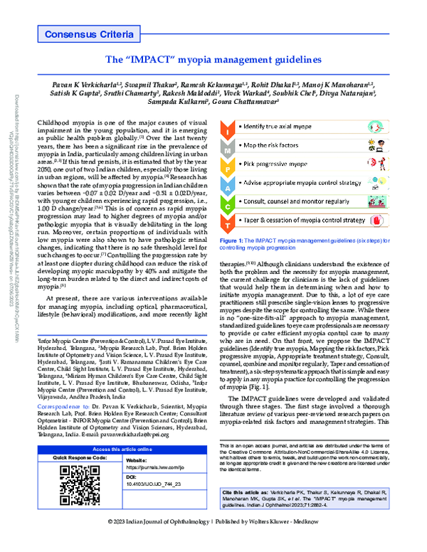 (PDF) The "IMPACT" myopia management guidelines