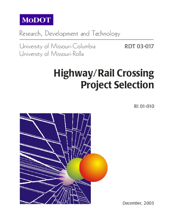 (PDF) Highway/Rail Crossing Project Selection