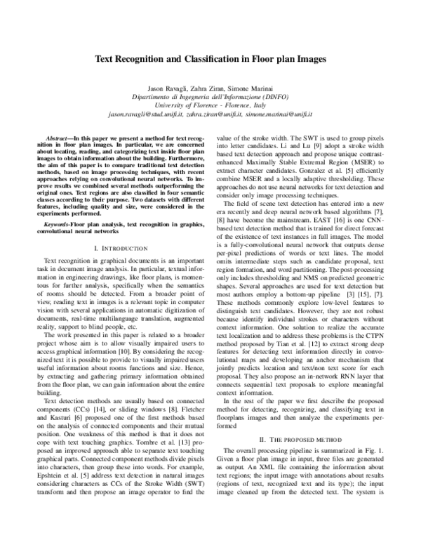 (PDF) Text Recognition and Classification in Floor Plan Images