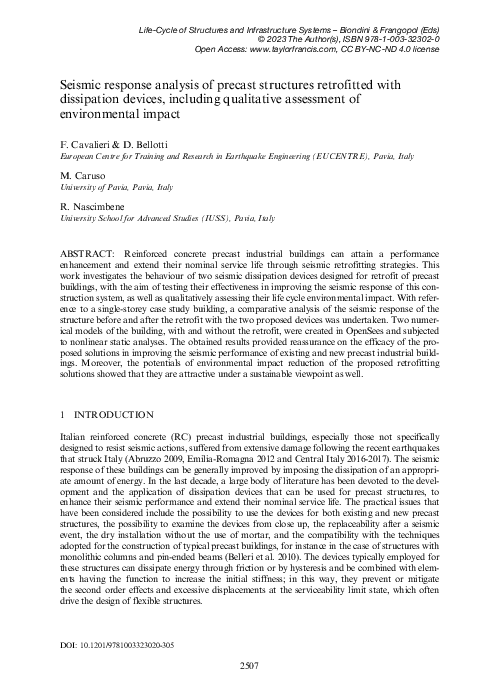(PDF) Seismic response analysis of precast structures retrofitted with dissipation devices ...