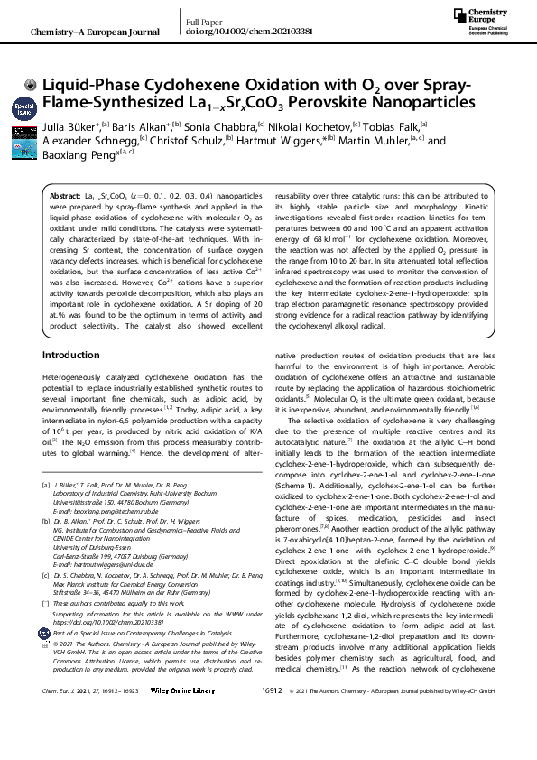 (PDF) Liquid‐Phase Cyclohexene Oxidation with O 2 over Spray‐Flame ...