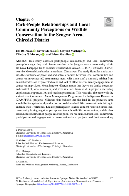 (PDF) Park-People Relationships and Local Community Perceptions on ...