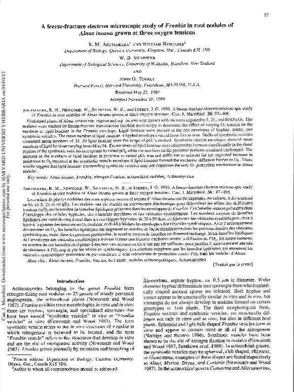 (PDF) A freeze-fracture electron microscopic study of Frankia in root ...