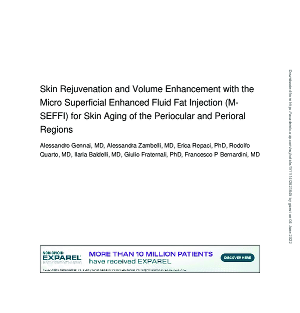(PDF) Skin Rejuvenation and Volume Enhancement with the Micro ...