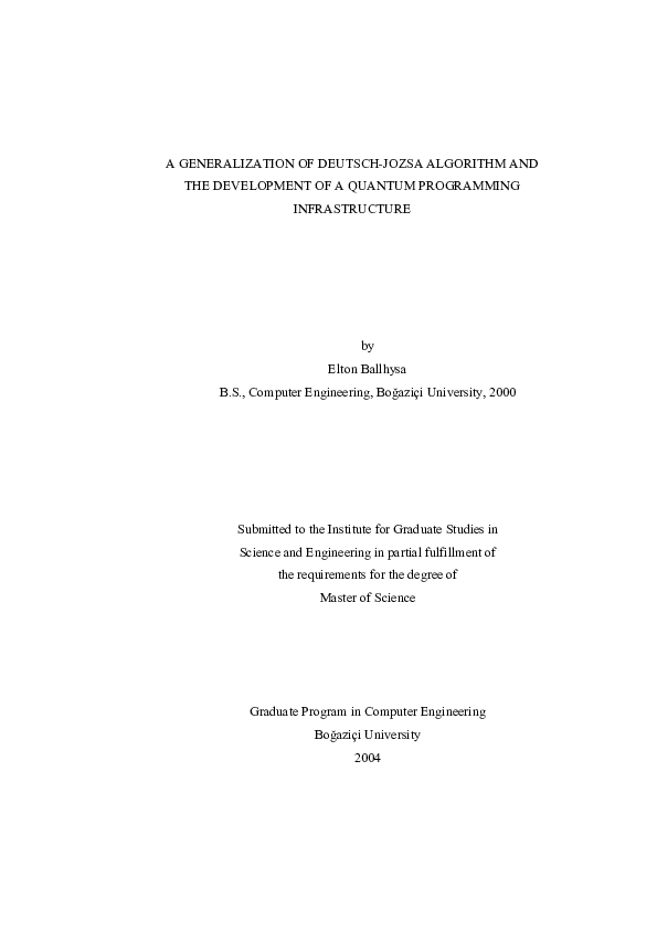 (PDF) A Generalization of Deutsch-Jozsa Algorithm and the Development of a Quantum Programming ...