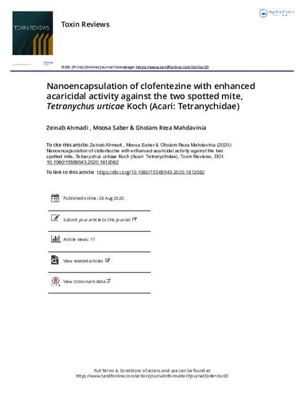 (PDF) Nanoencapsulation of clofentezine with enhanced acaricidal ...