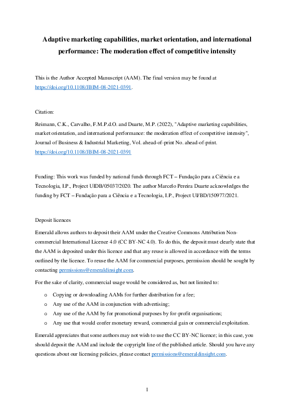 (PDF) Adaptive marketing capabilities, market orientation, and ...