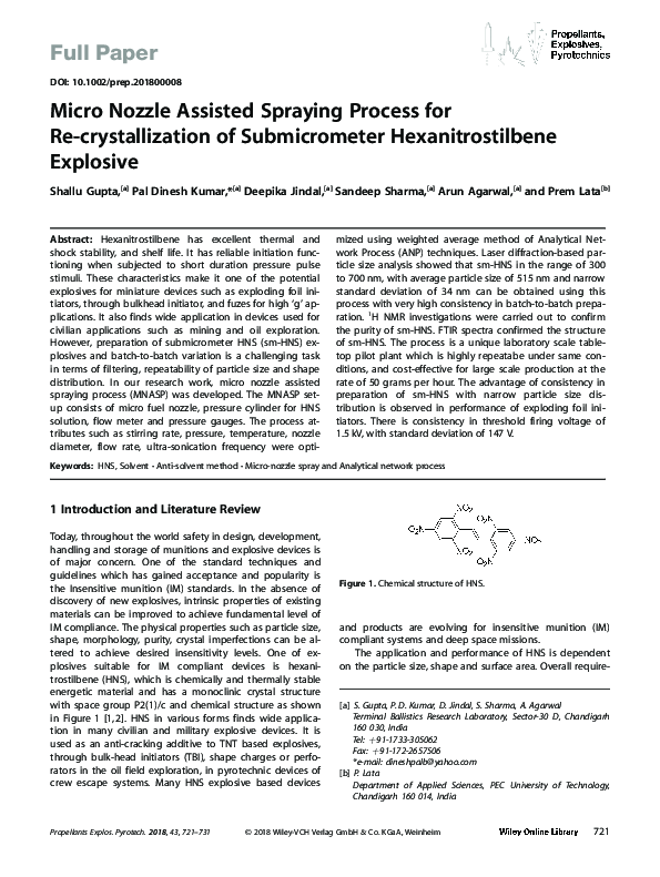 (PDF) Micro Nozzle Assisted Spraying Process for Re-crystallization of ...