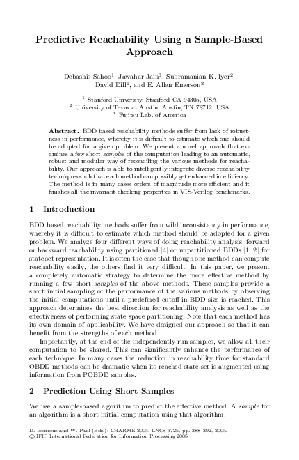 (PDF) Predictive Reachability Using a Sample-Based Approach
