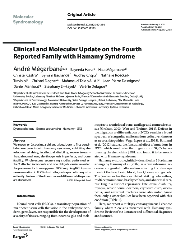 (PDF) Clinical and Molecular Update on the Fourth Reported Family with ...