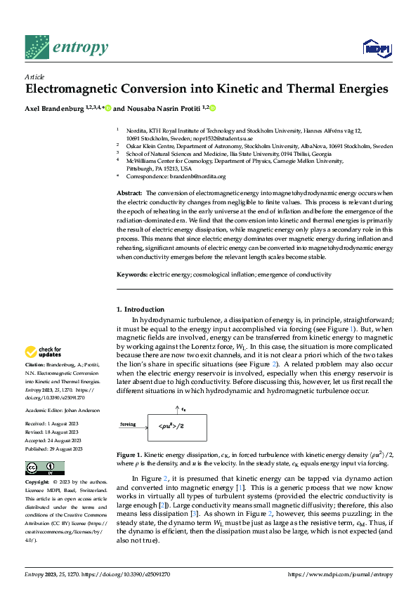 (PDF) Electromagnetic conversion into kinetic and thermal energies