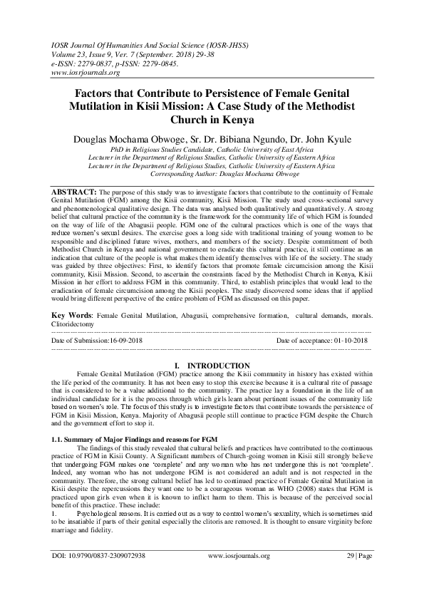 (PDF) Factors that Contribute to Persistence of Female Genital ...