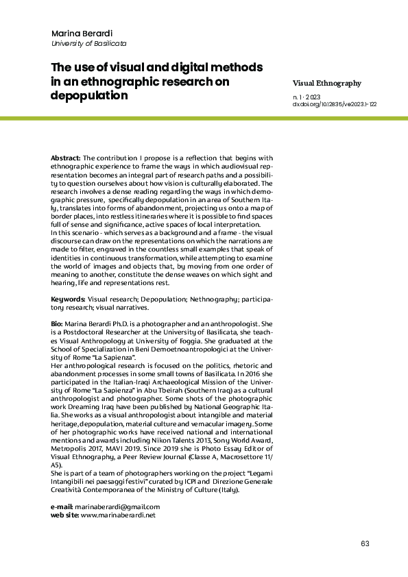 (PDF) The use of visual and digital methods in an ethnographic research ...