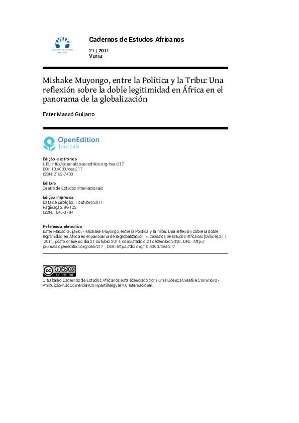 (PDF) Mishake Muyongo, entre la Política y la Tribu: Una reflexión ...
