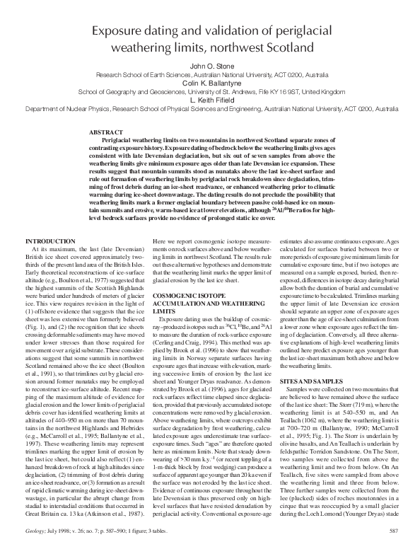 (PDF) Exposure dating and validation of periglacial weathering limits ...