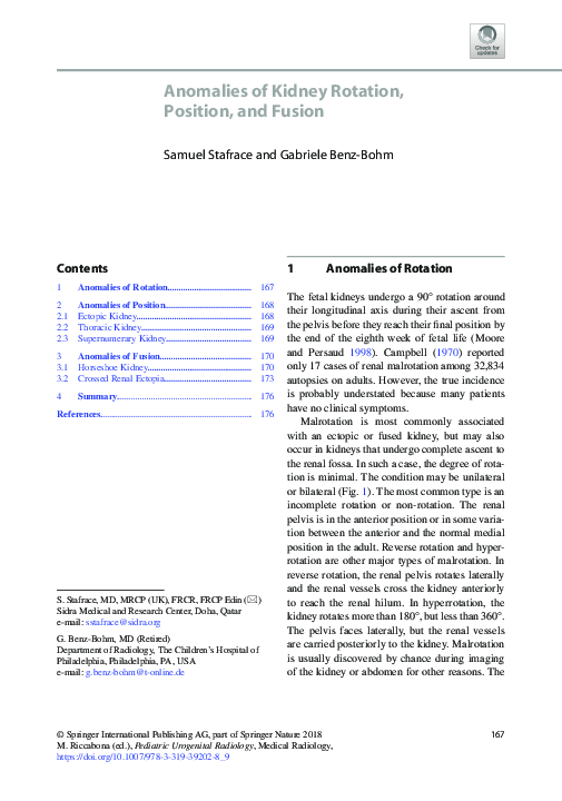 (PDF) Anomalies of Kidney Rotation, Position, and Fusion