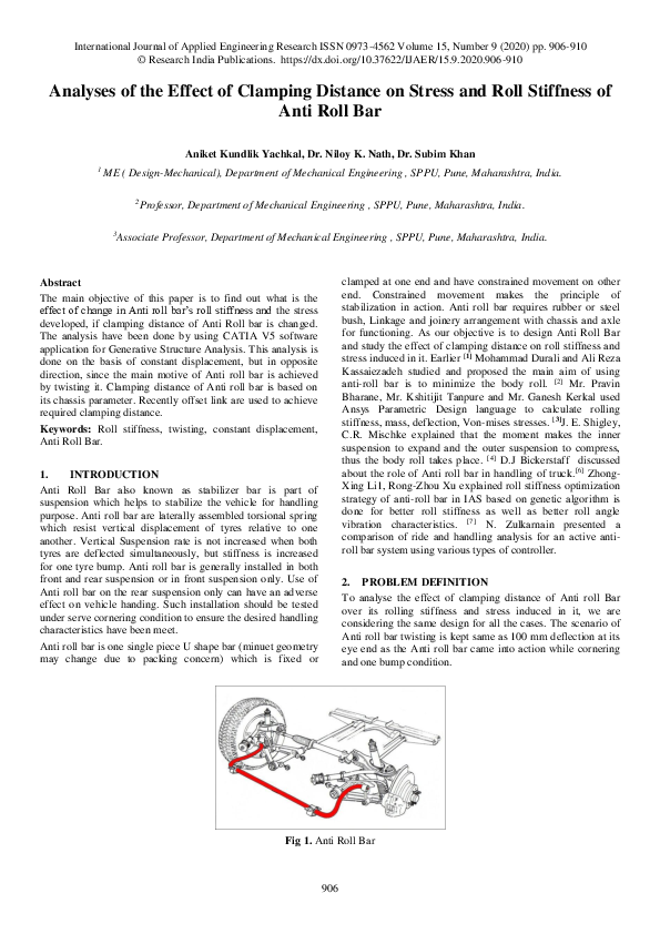 (PDF) Analyses of the Effect of Clamping Distance on Stress and Roll ...