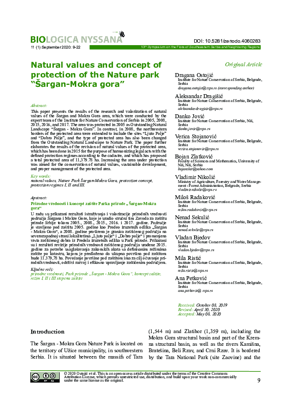 (PDF) Natural values and concept of protection of the nature park ...