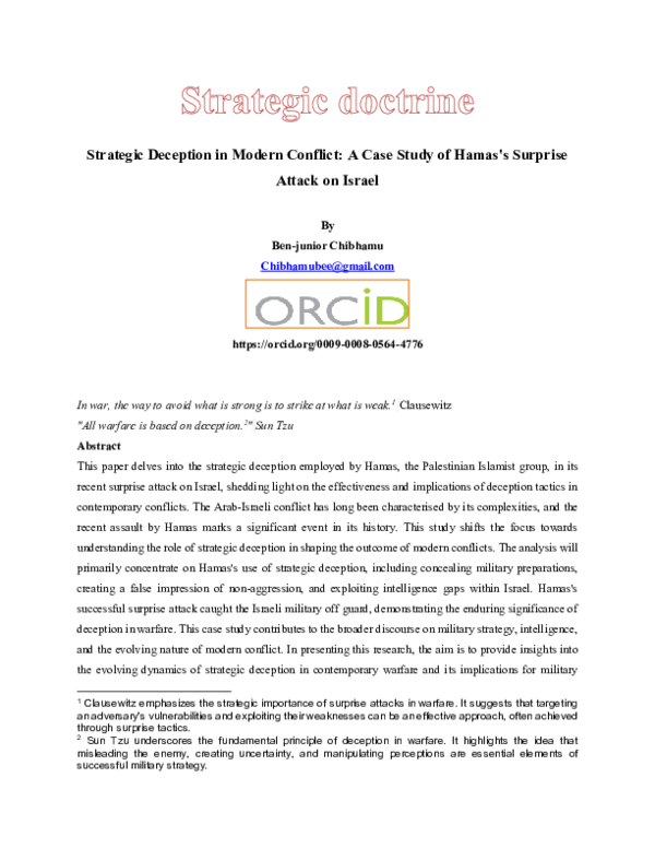 (PDF) Strategic Deception in Modern Conflict: A Case Study of Hamas's ...